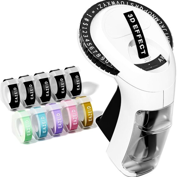 Office | Manual Embossing Label Maker With 1 Rolls Tape Retro Black 3d ...